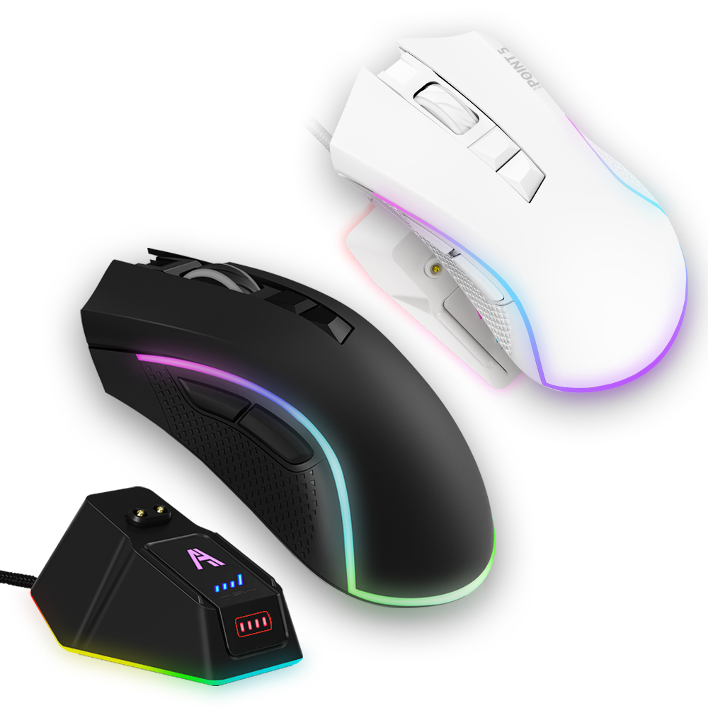 에이투 포인트5 게이밍 충전형 사무용 유무선마우스 RGB 모드 7버튼 POINT5 - Frisbee