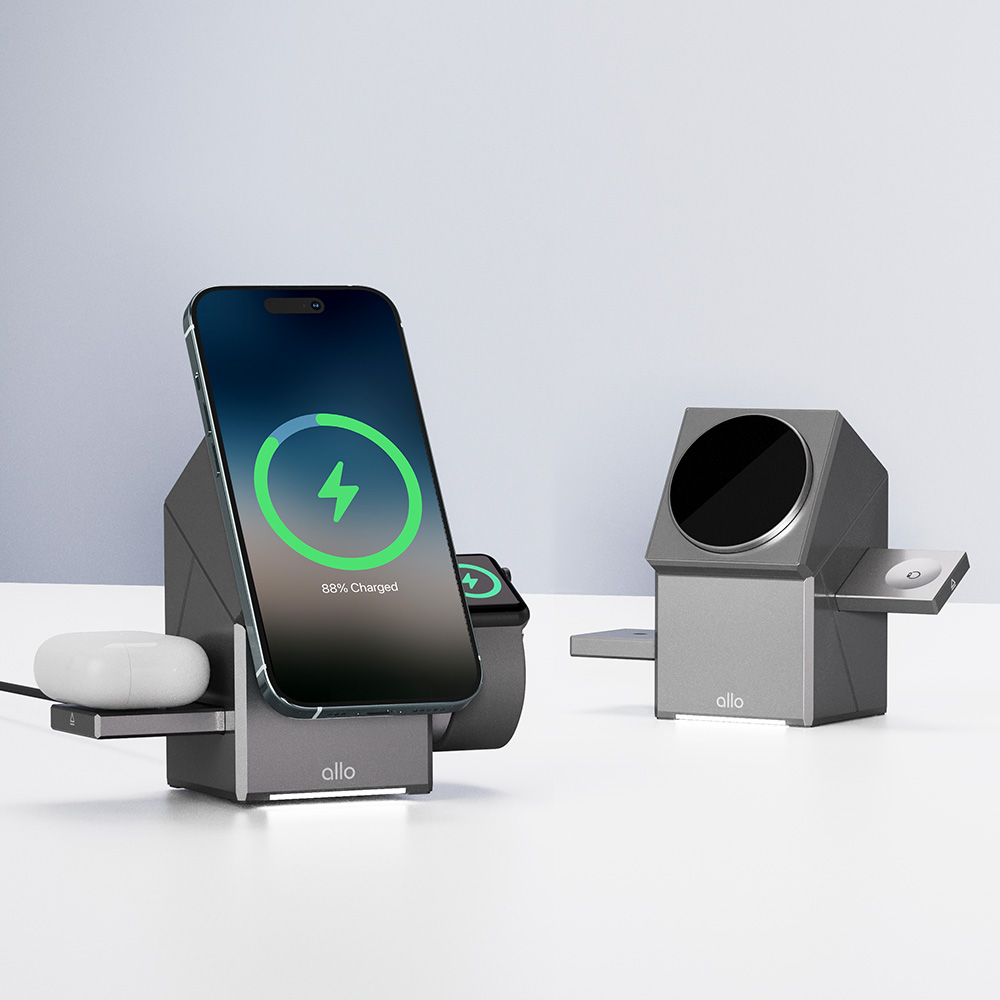 알로코리아 Qi2 프로 3in1 트랜스 폼 고속 무선 충전기 - Frisbee