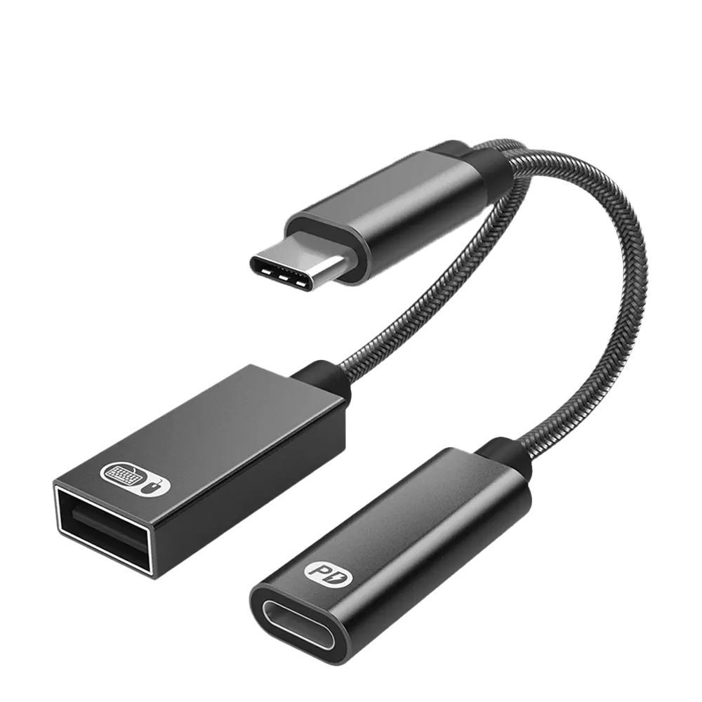 택트 60W PD지원 2in1 C타입 OTG 젠더 고속 충전 허브 - Frisbee